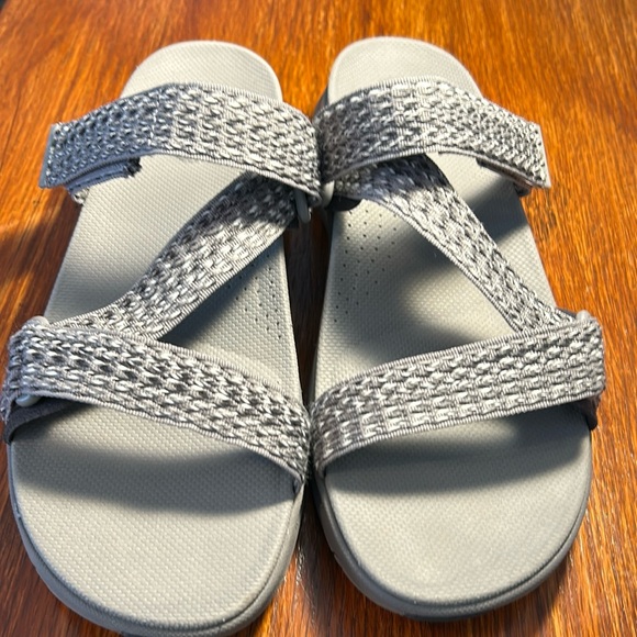 Dansko | Shoes | Danskin Rosette Recycled Webbing Velcro Closure Gray ...